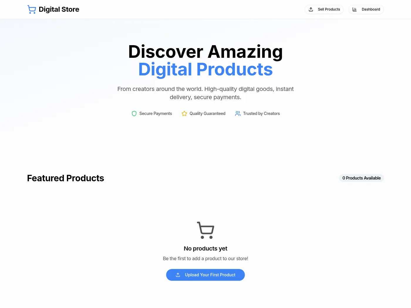 Digital Product Storefront for Creators