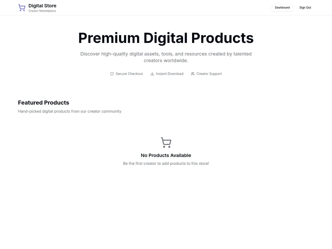 Digital Product Storefront for Creators