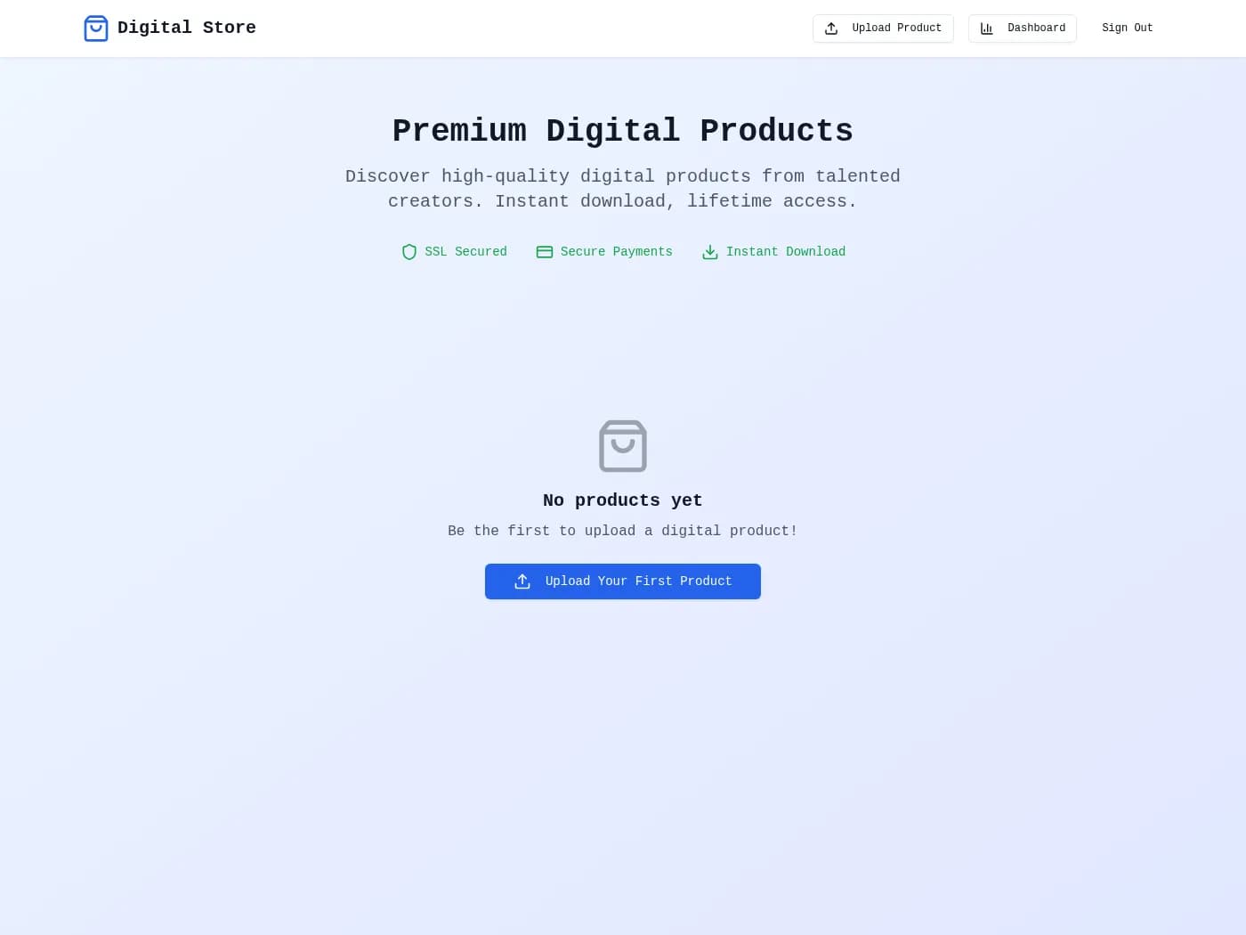 Digital Product Storefront for Creators