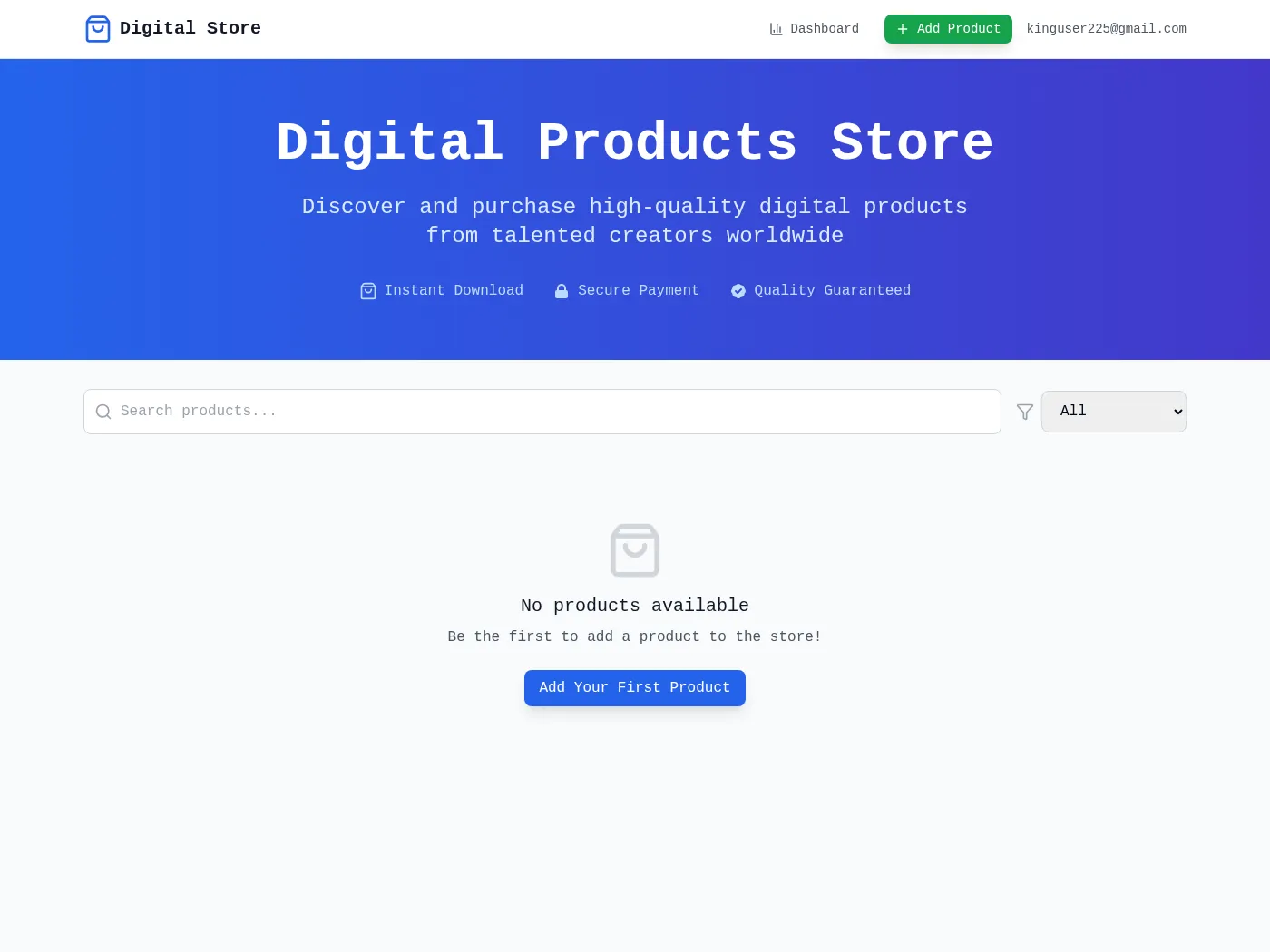 Digital Product Storefront for Creators