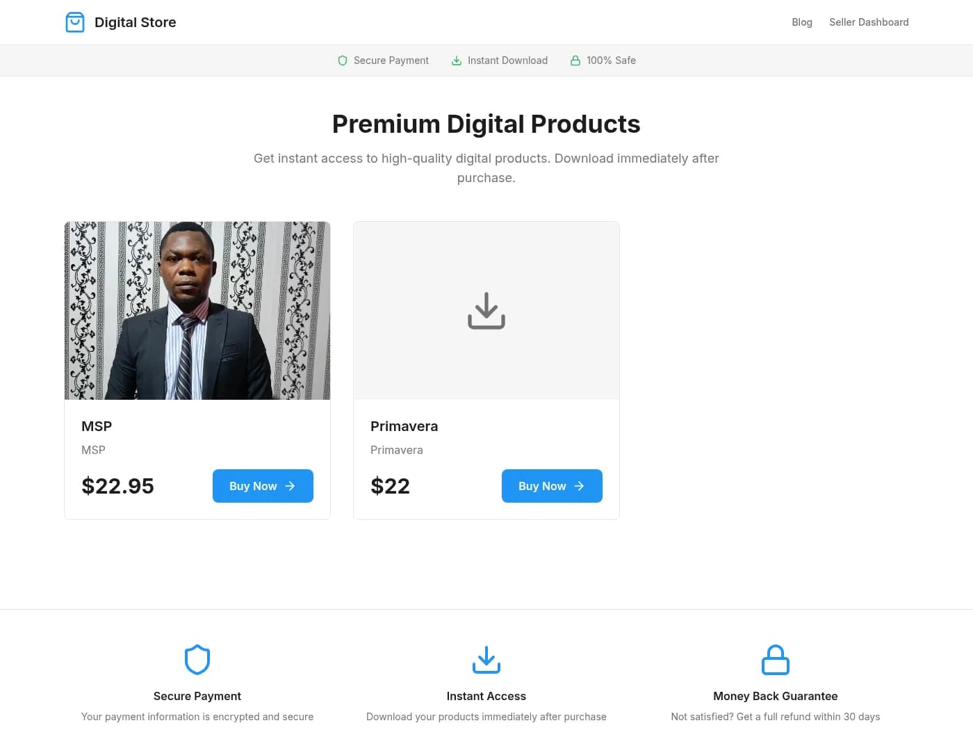Digital Product Storefront for Creators