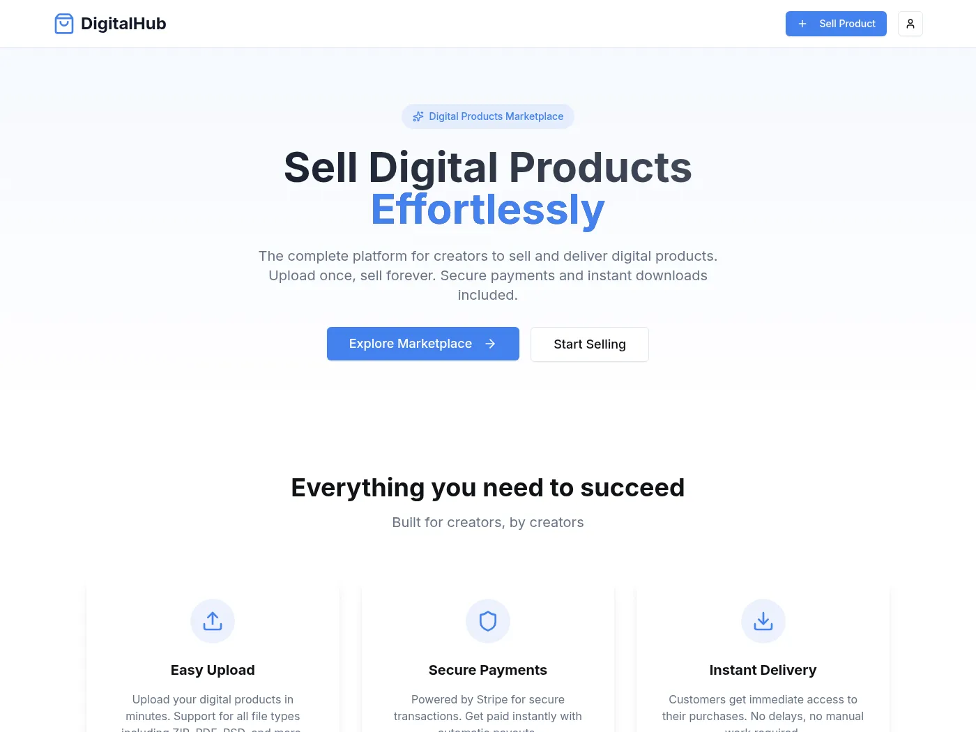 Digital Product Web Marketplace