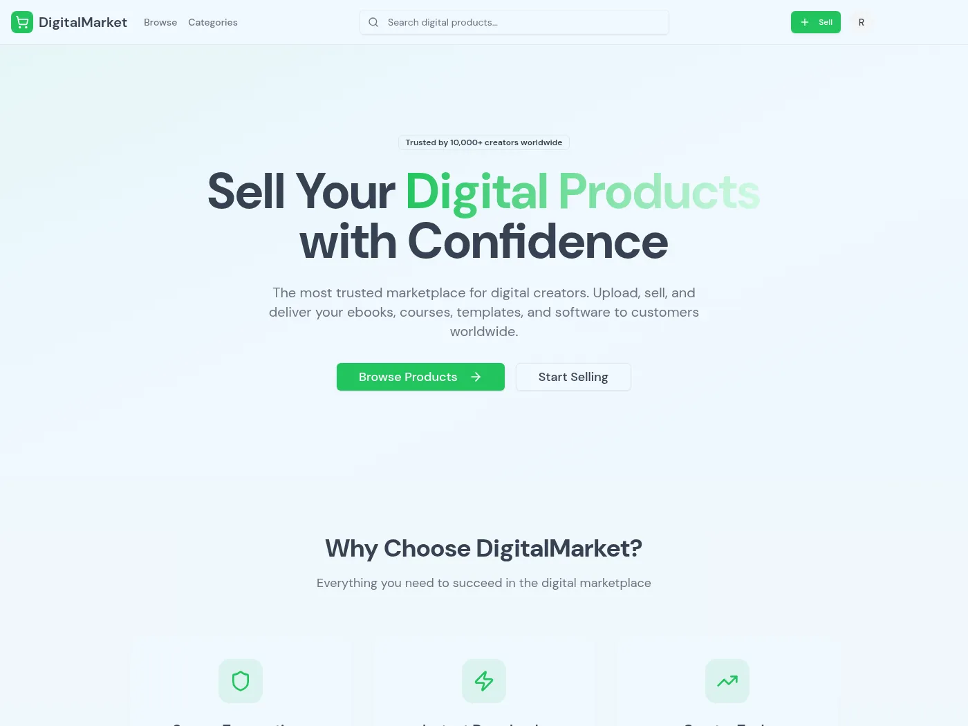 Digital Products Marketplace App