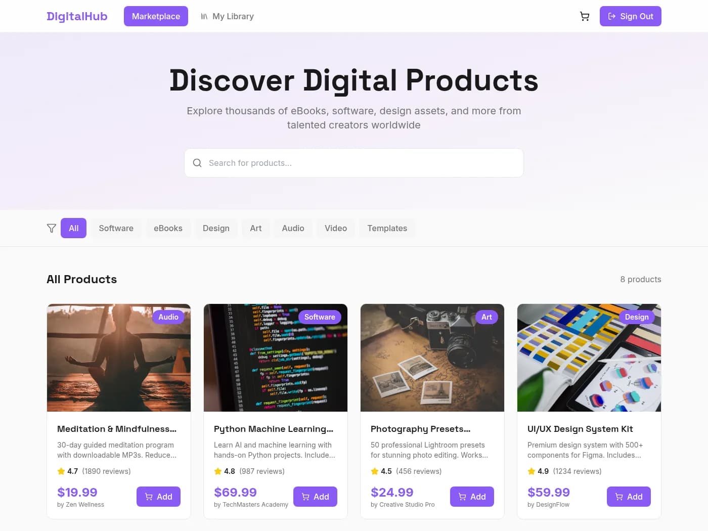 Digital Products Marketplace