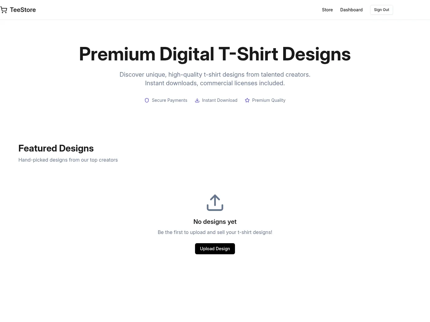 Digital T-Shirt Storefront for Creators