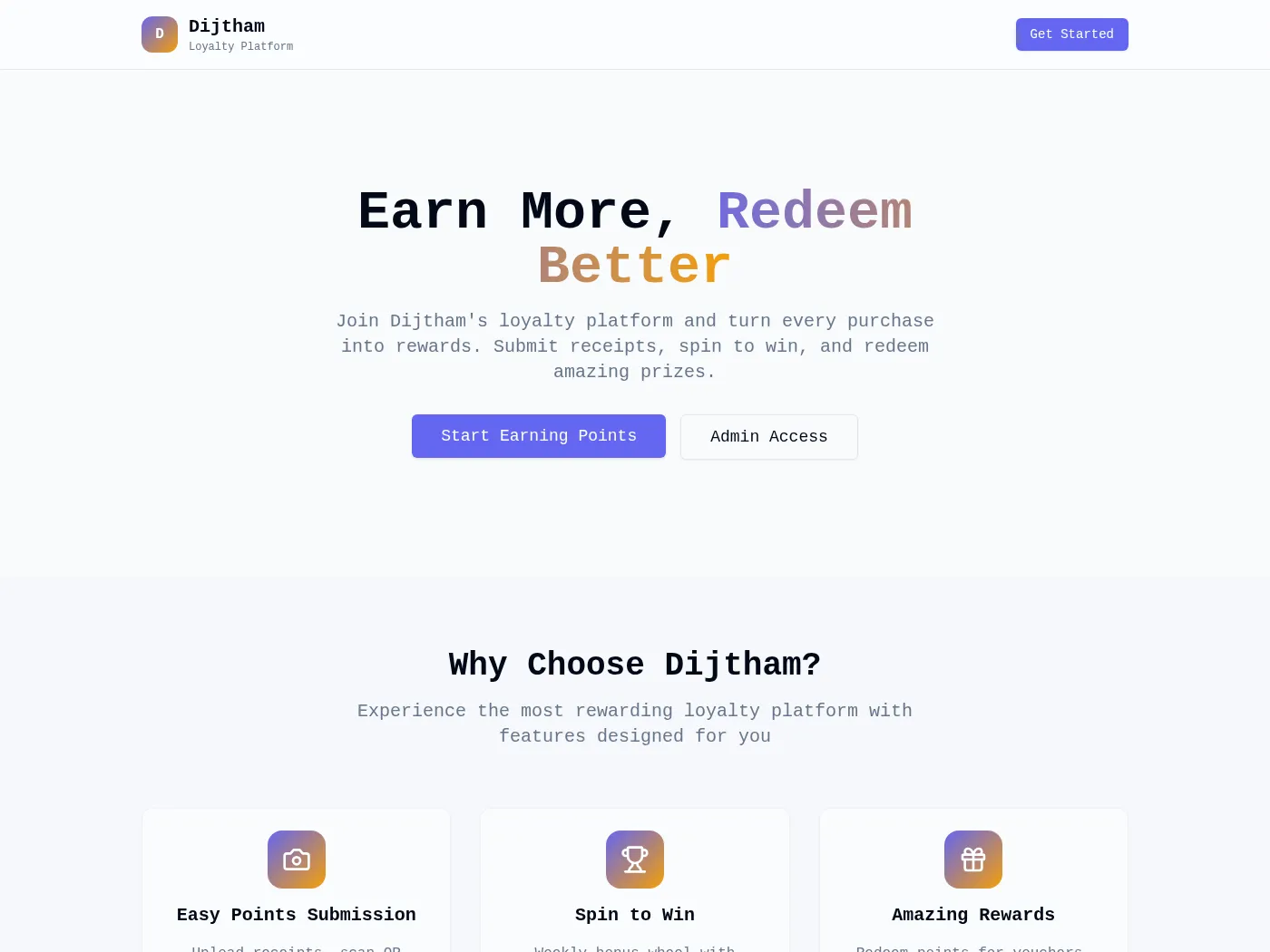 Dijtham Loyalty Platform