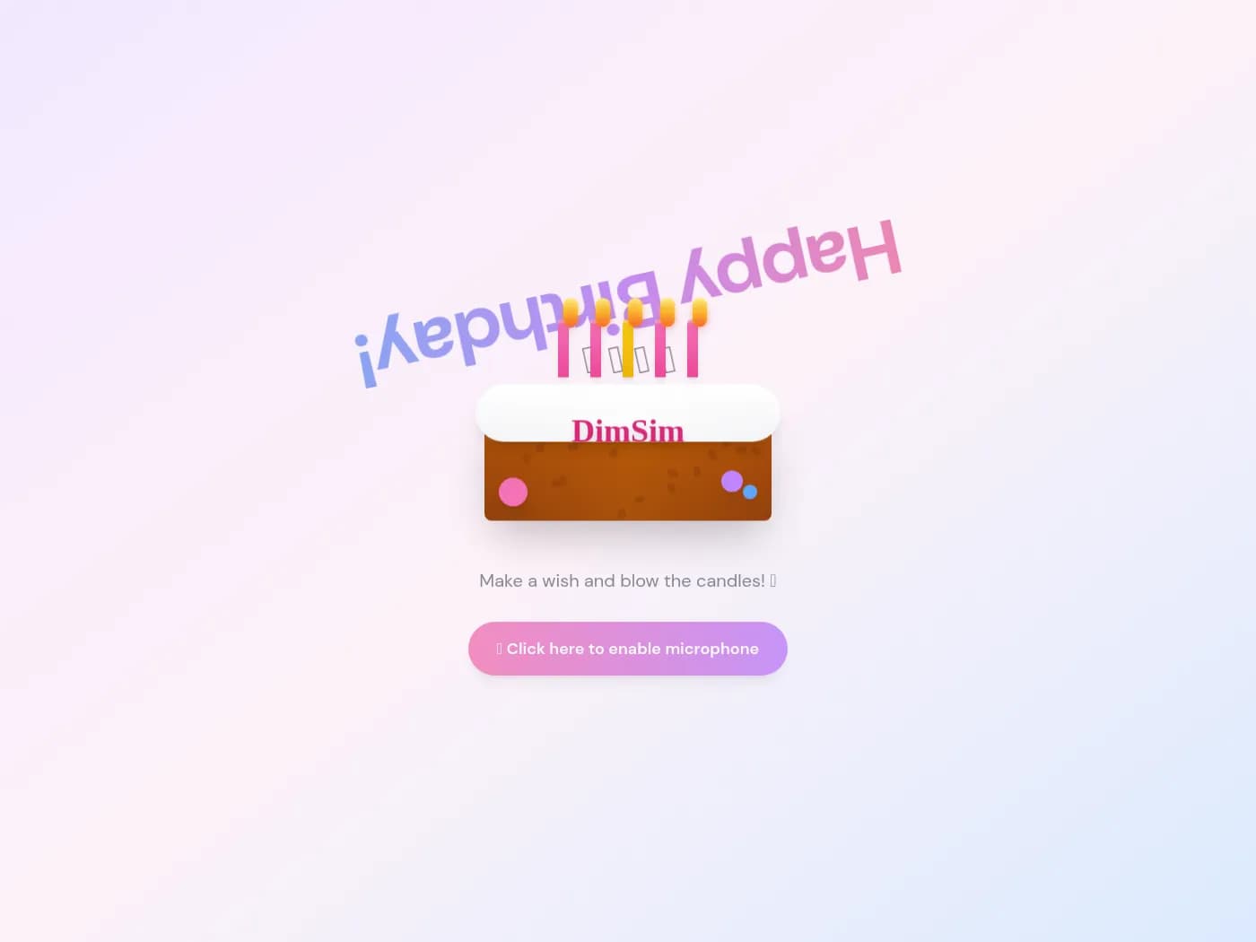 DimSim's Magical Birthday Wishing Site