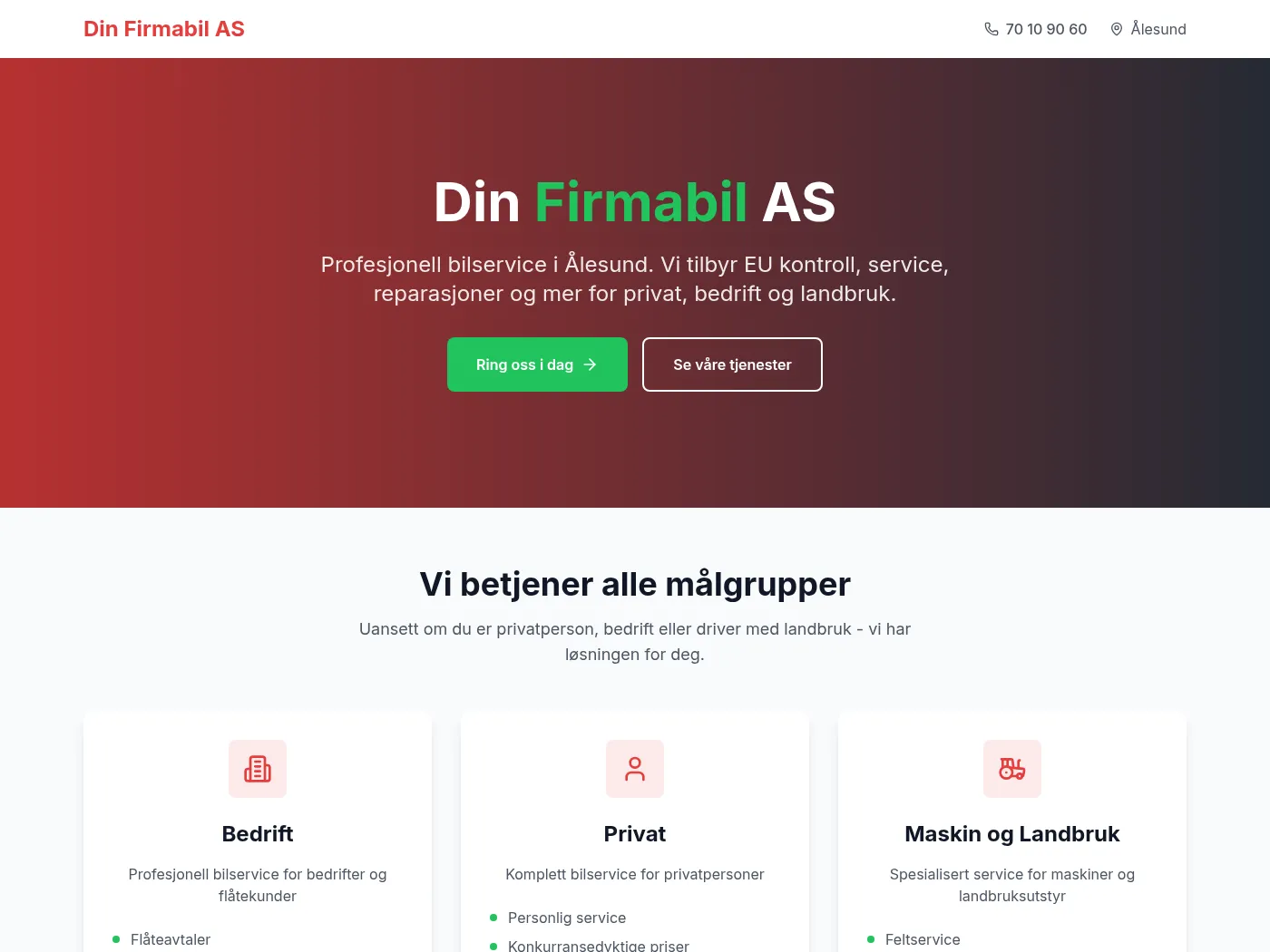 Din Firmabil AS Official Website