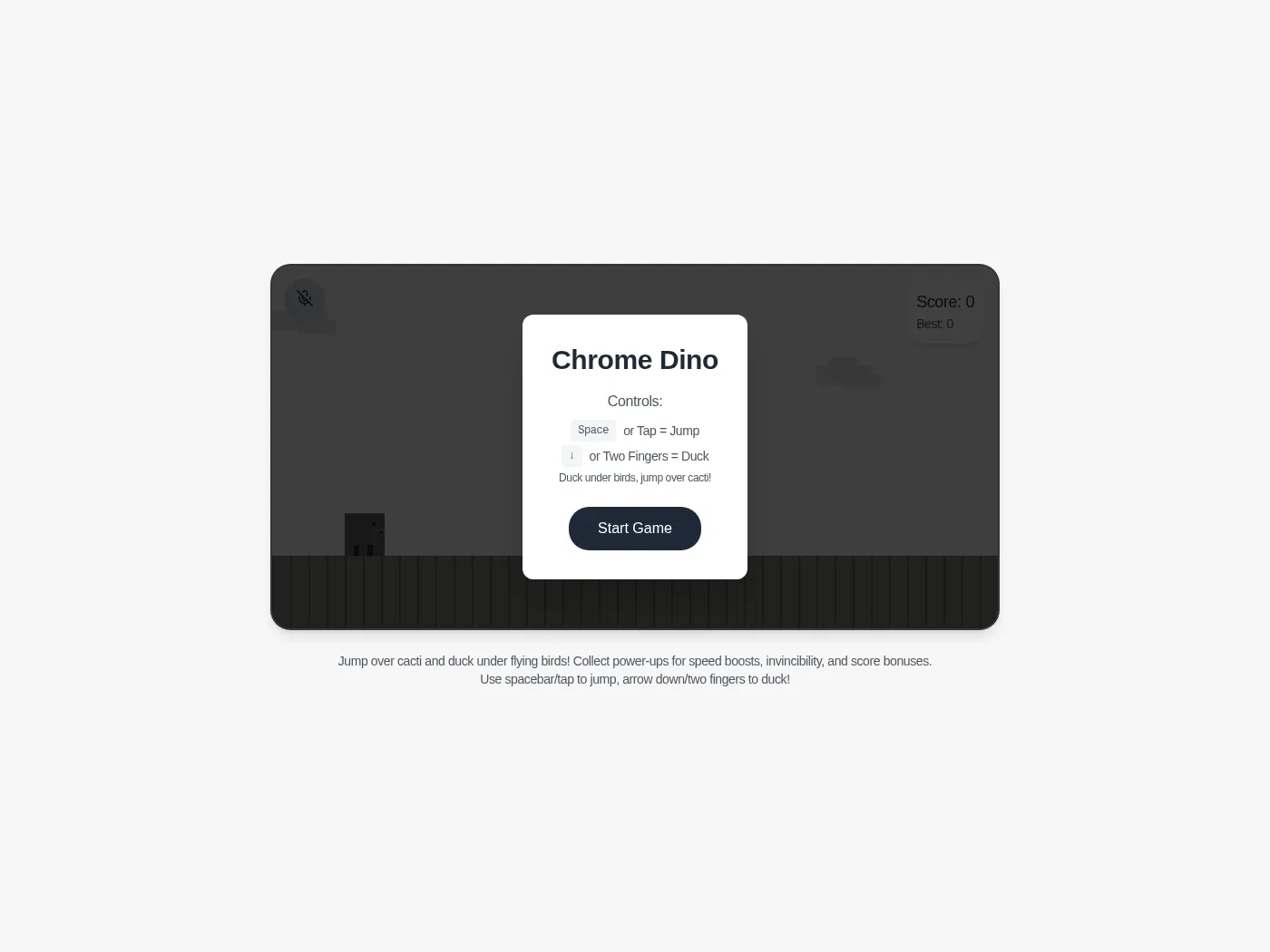 Dino Chrome Clone with Realistic Animations and Voice Control