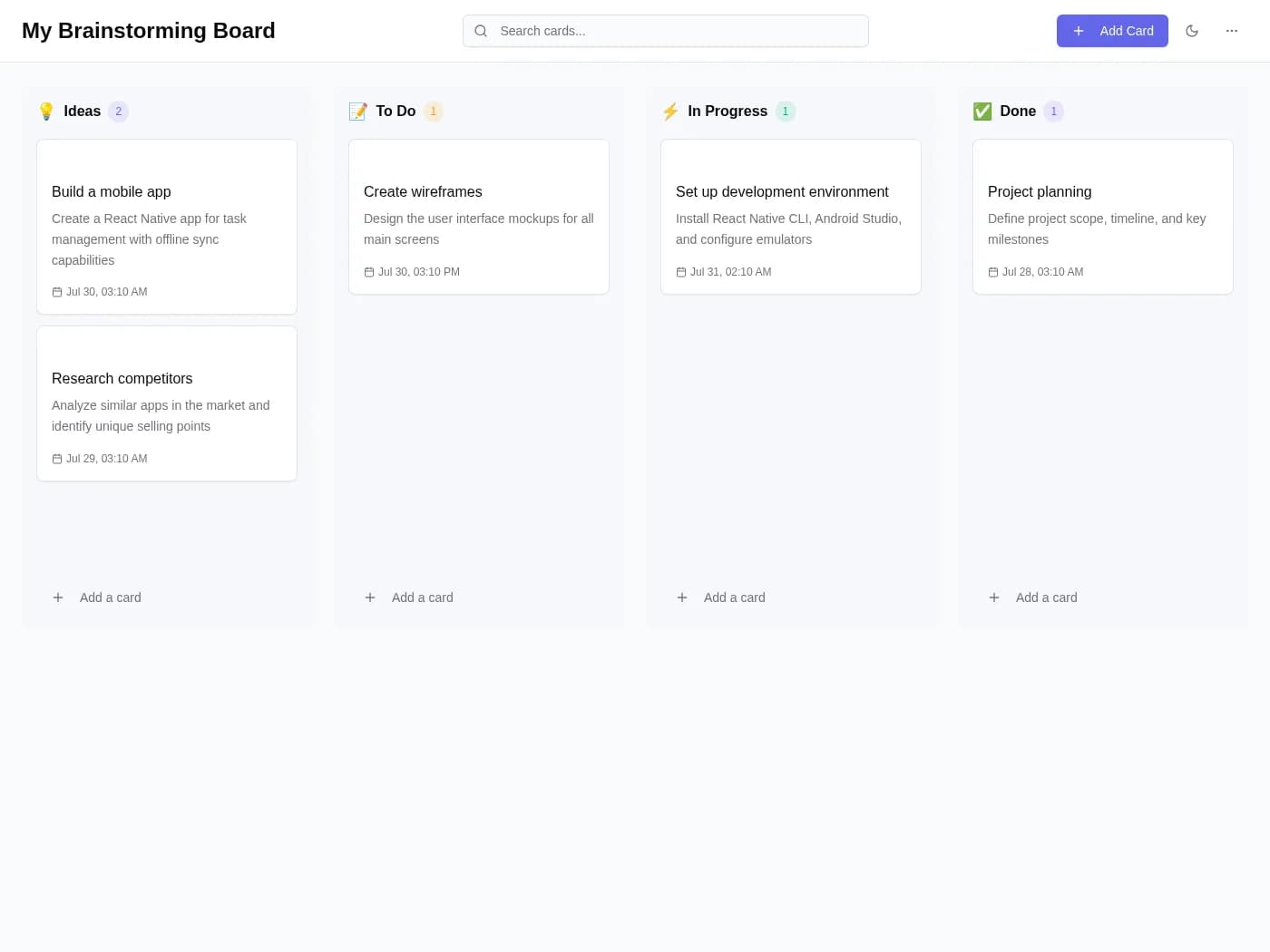 Dir Plain: Visual Brainstorming Board App