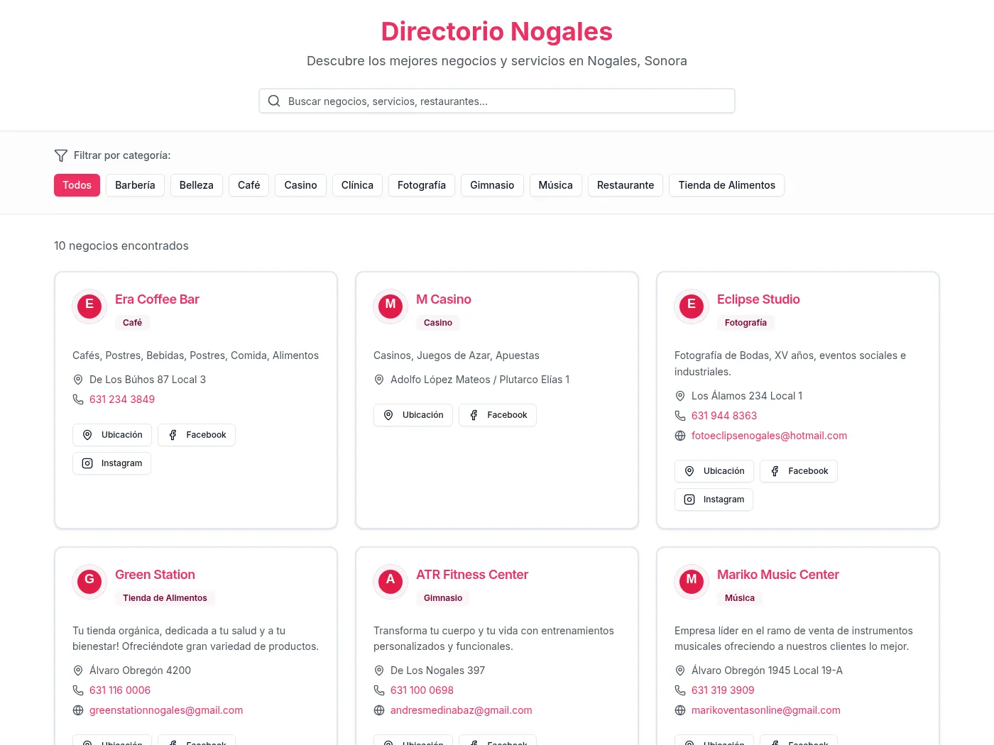 Directorio Nogales Website Revamp