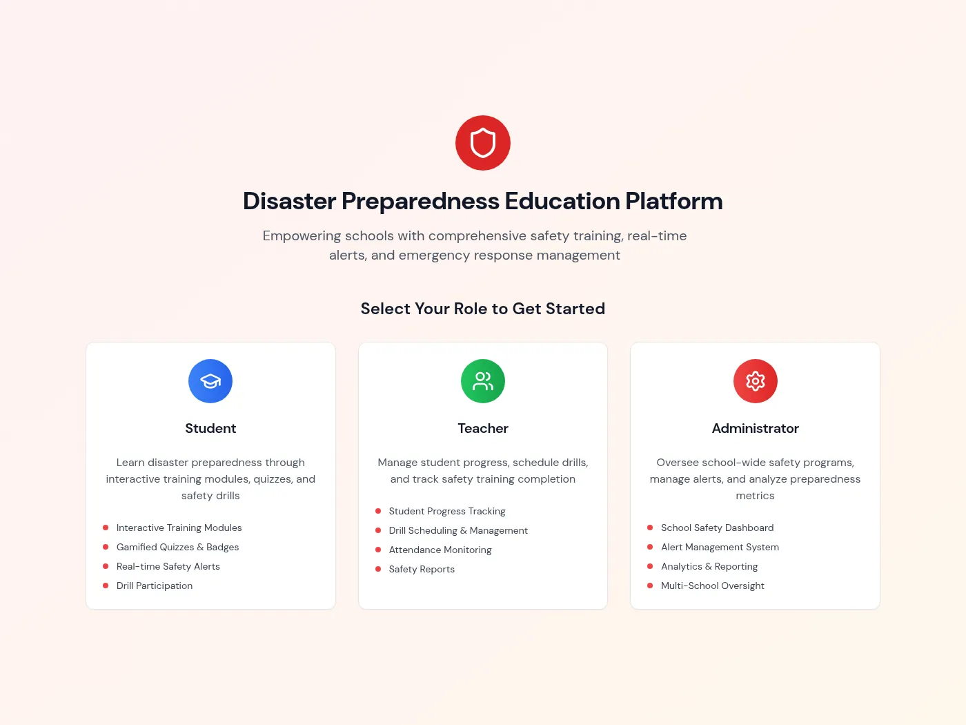 Disaster Preparedness & Response Education Platform for Schools