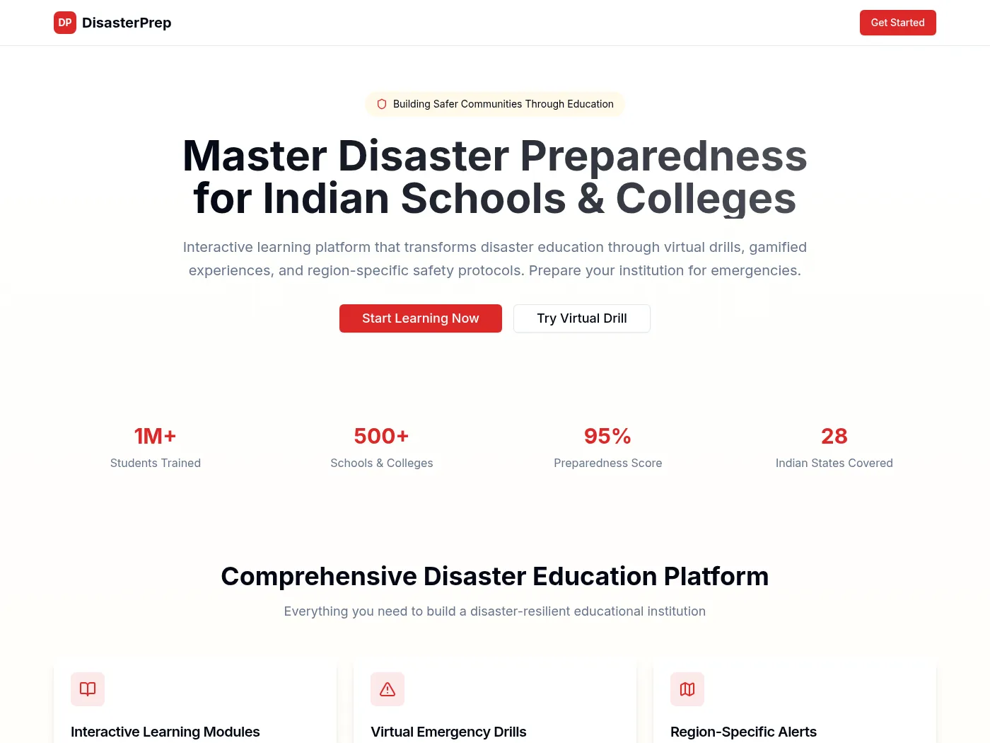 Disaster Preparedness Education Platform for Indian Schools and Colleges