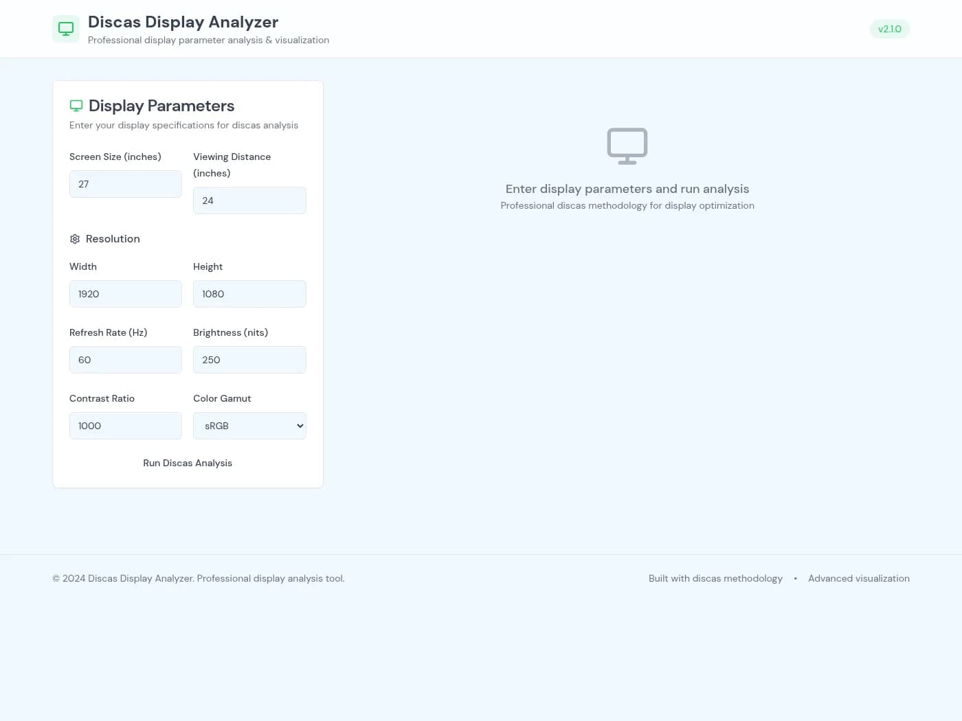Discas Display Analyzer & Visualizer