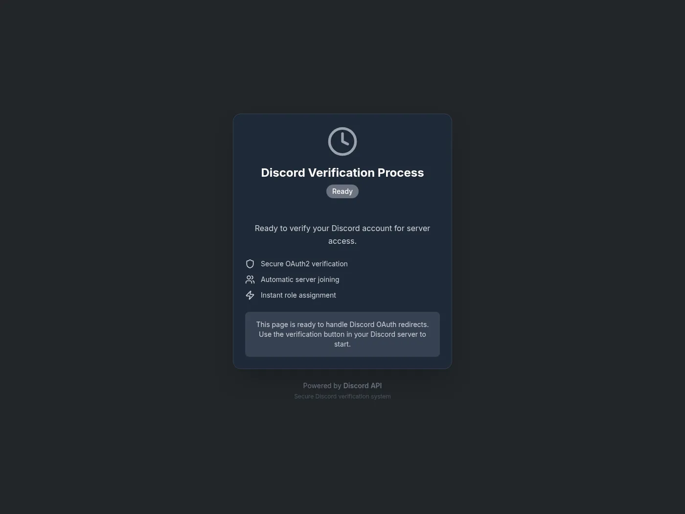 Discord OAuth Redirect Website
