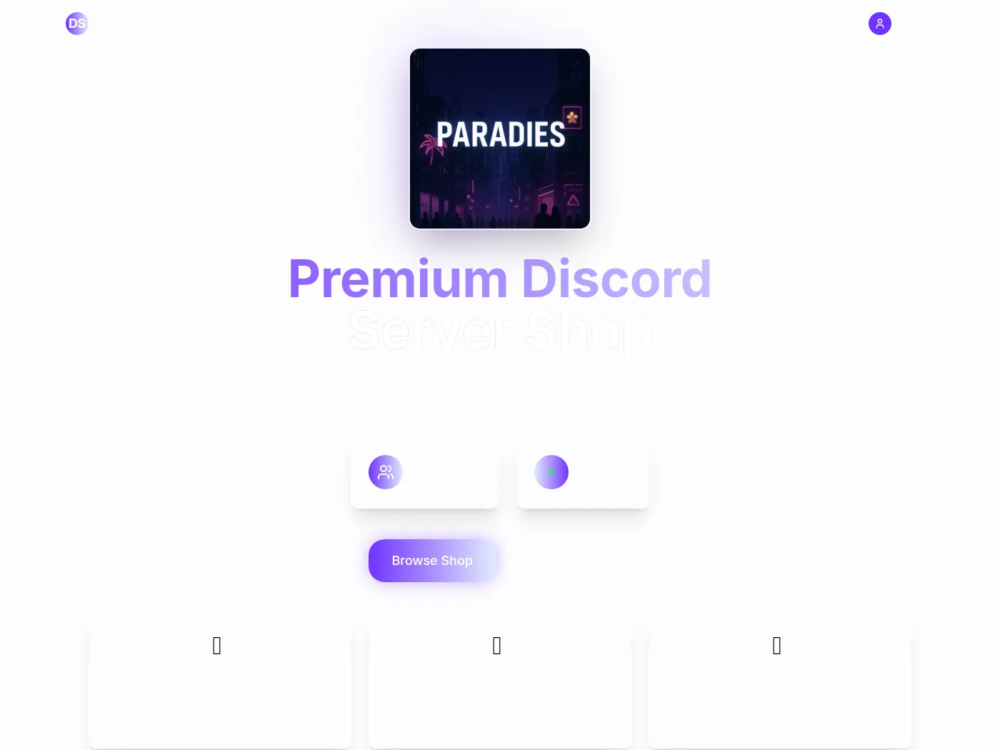 Discord Server Shop Premium Web Portal