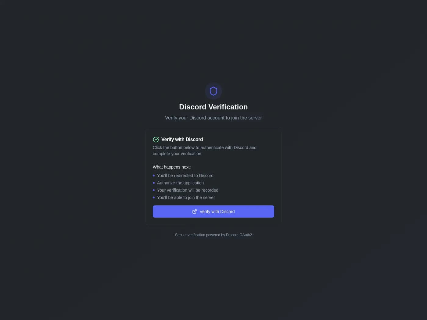 Discord Verification Bot & Webpage
