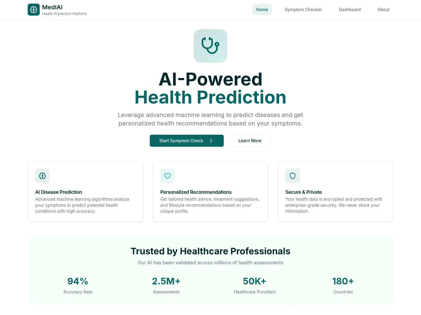 AI-Powered Disease Prediction & Health Recommendation Website