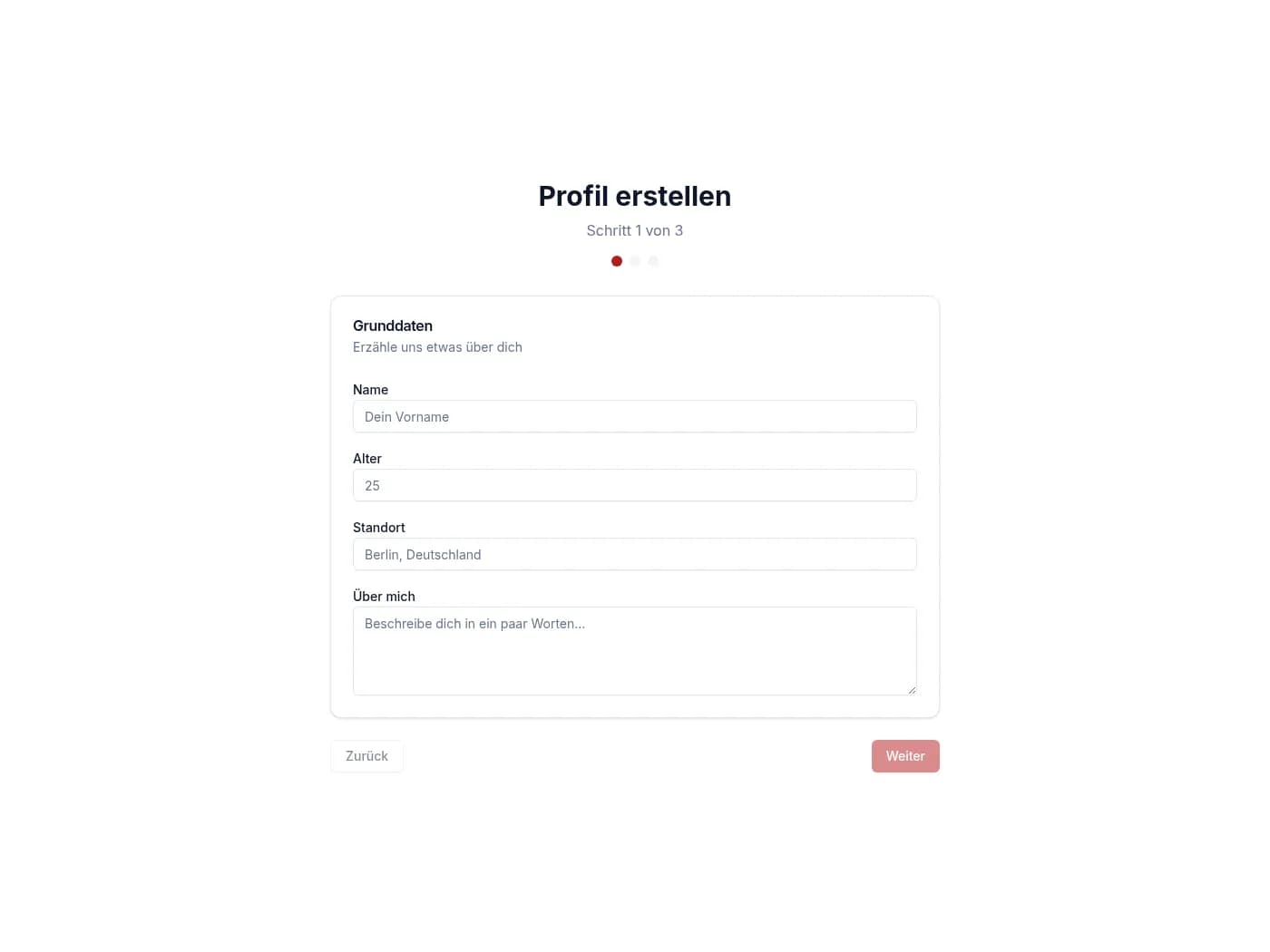 Diskrete Dating- und Seitensprungplattform mit persönlichem Profil, privatem Matching und Cam2Cam-Chat