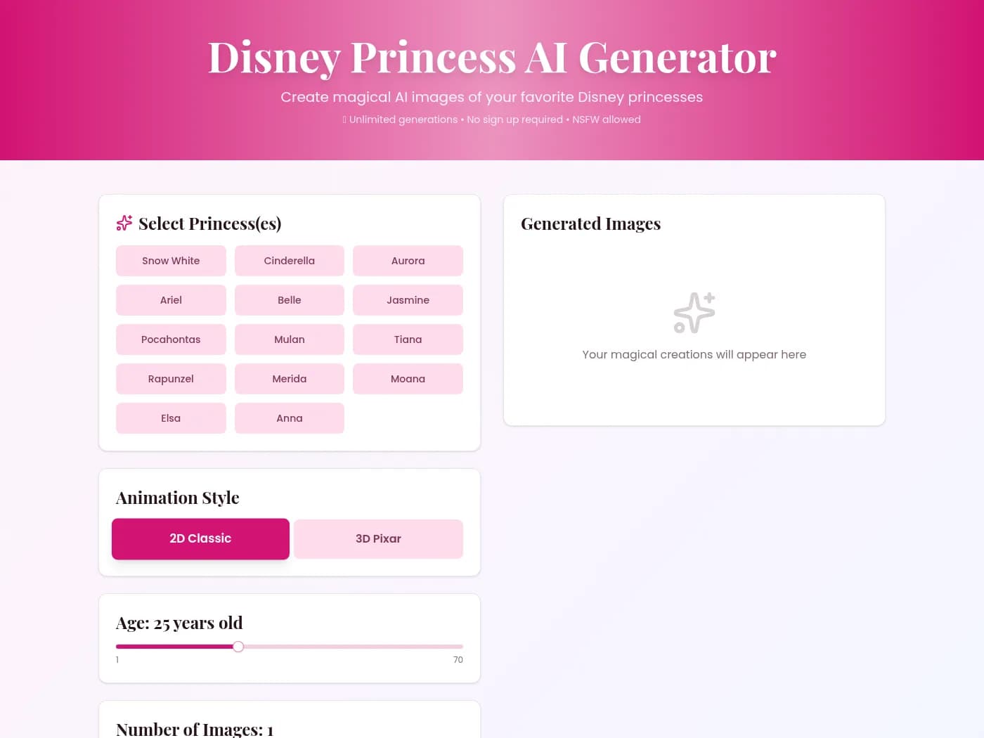 Disney Princess AI Image Generator
