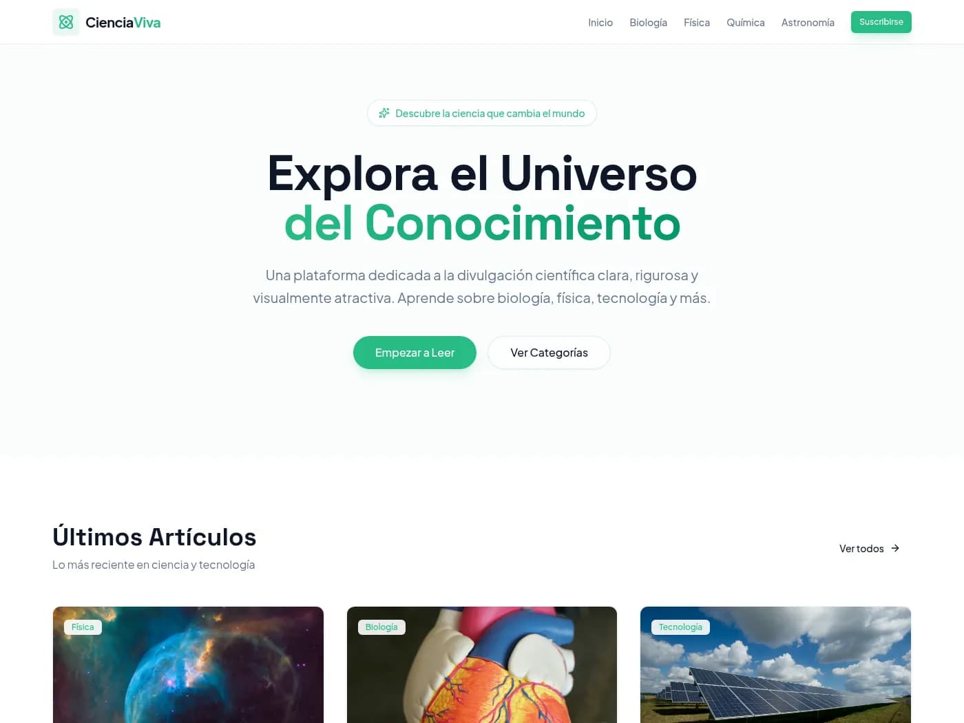 Plataforma de Divulgación Científica Visual