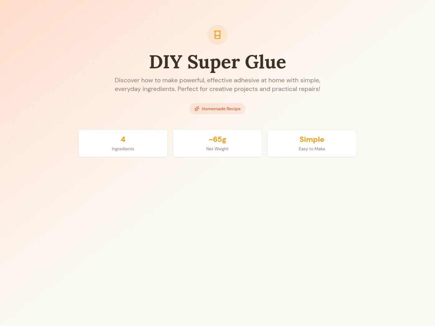 Homemade Super Glue Recipe