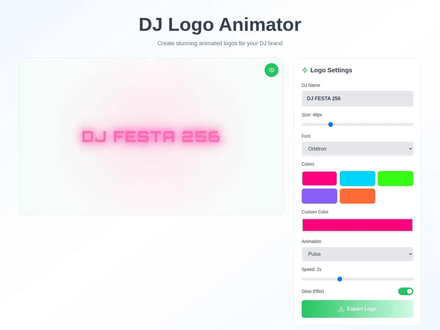 Animated DJ Logo Generator