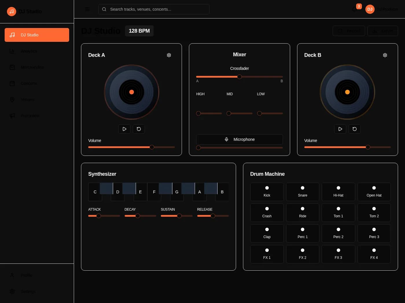 DJ Turntable Studio: Interactive Music Creation Platform