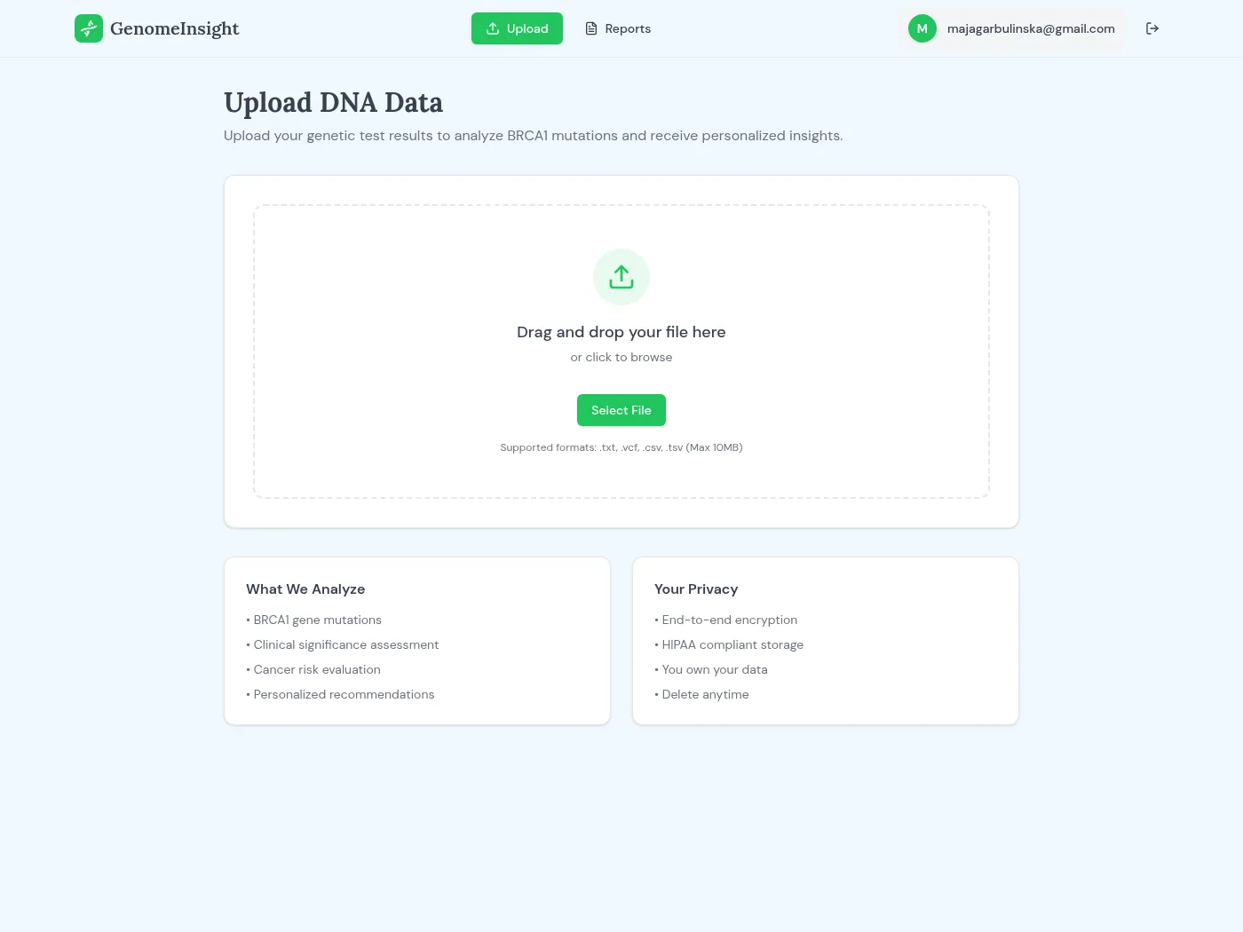 Personal DNA Mutation Interpretation Platform
