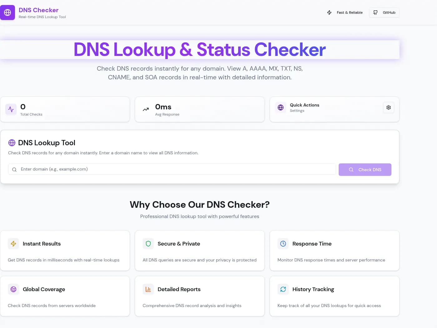 DNS Status Web Checker