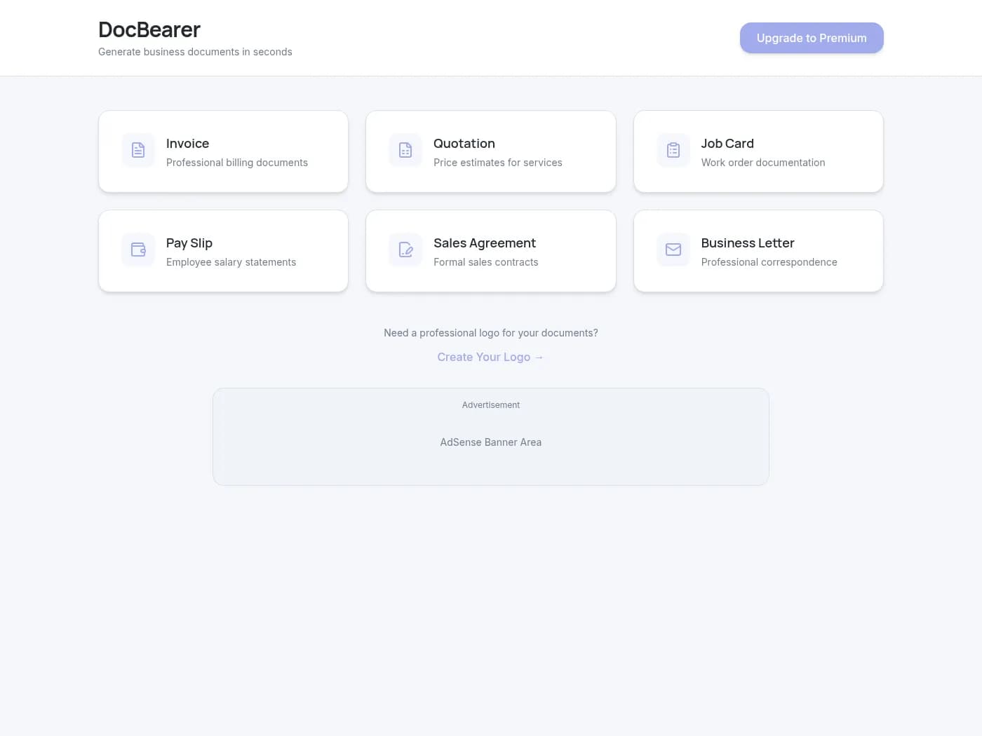 DocBearer – Instant Business Document Generator