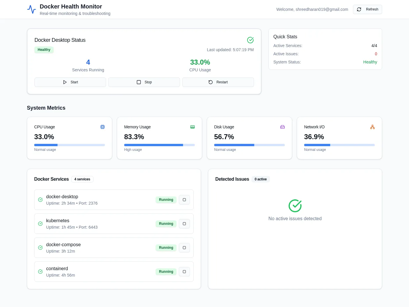 Docker Desktop Health Monitor Web App