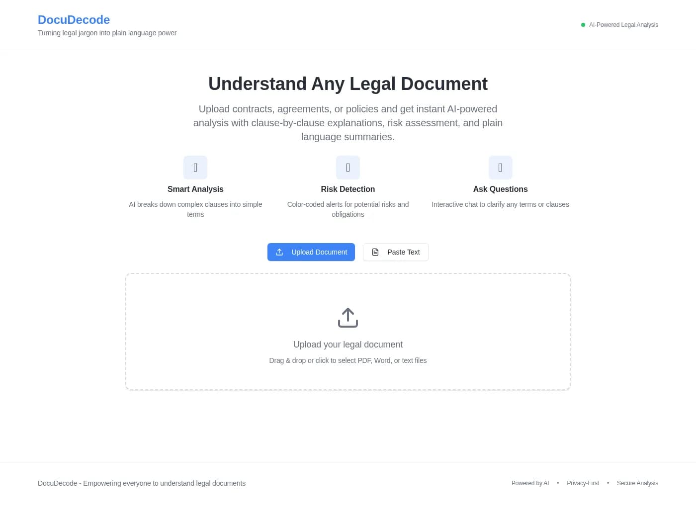 DocuDecode – AI Legal Document Simplifier for Everyone