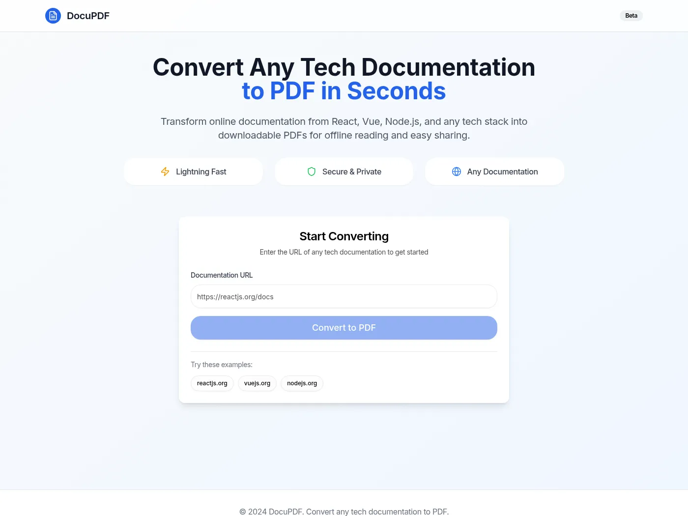 DocuPDF: Tech Stack Documentation to PDF Converter