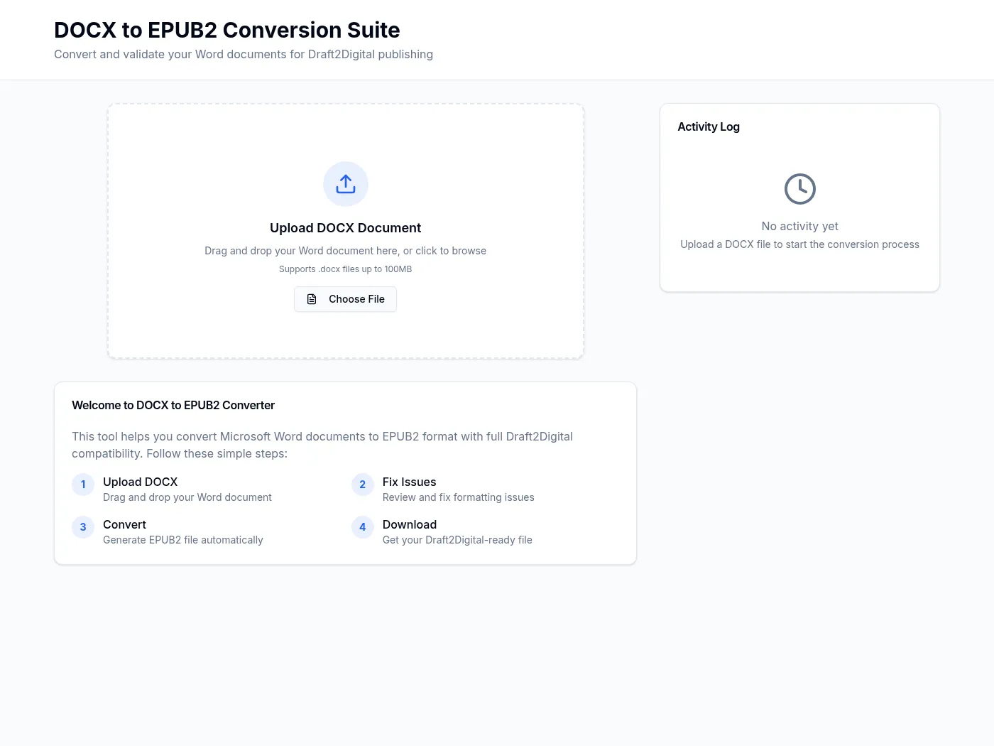 Docx to EPUB2 Conversion & Validation Suite