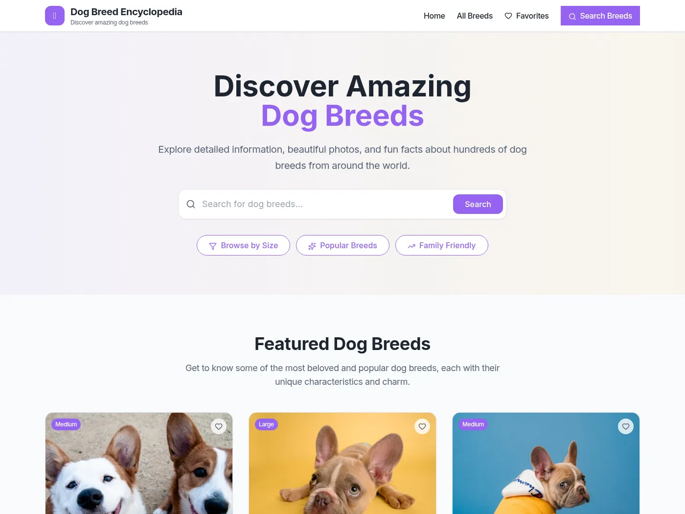 Dog Breed Encyclopedia Web App