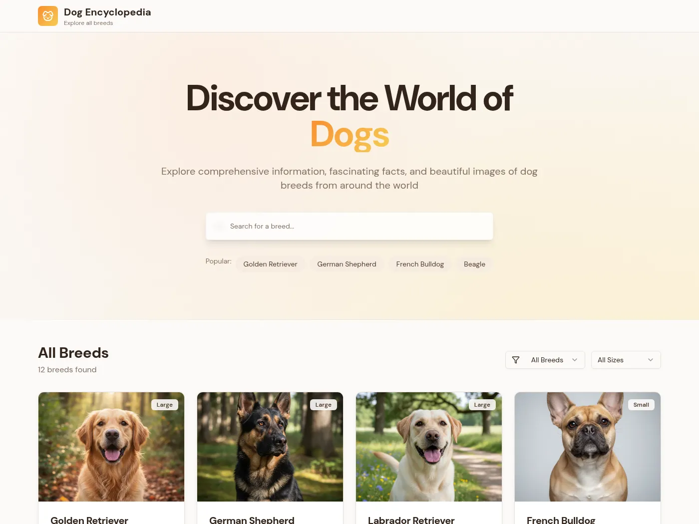 Dog Encyclopedia Web App