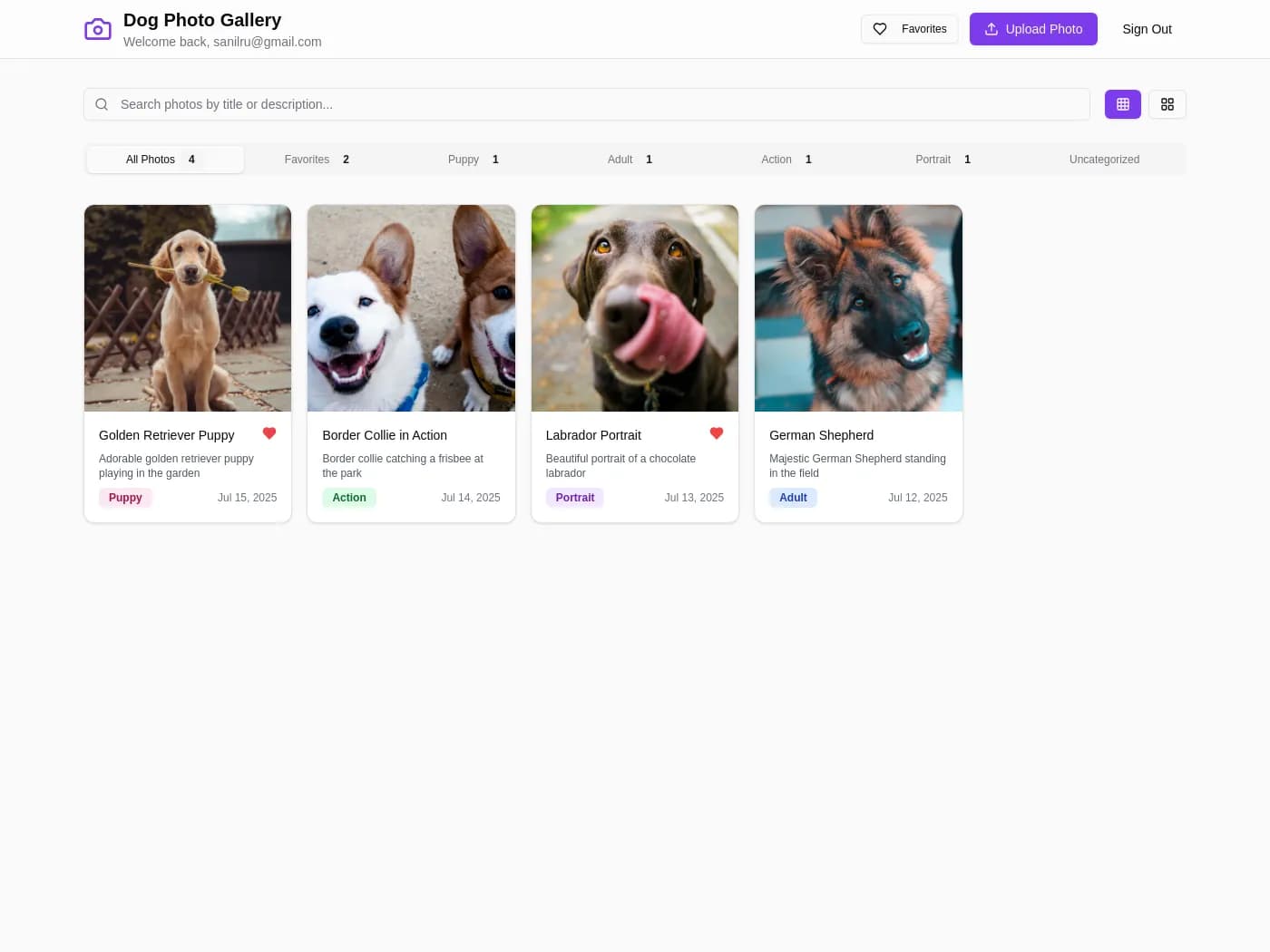Dog Photo Gallery App