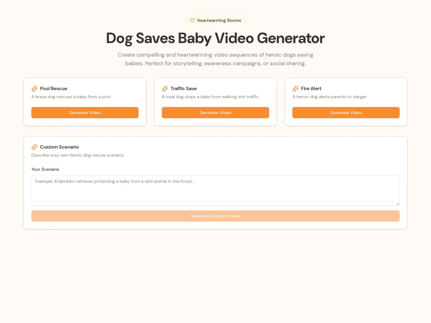 Dog Saves Baby Video Generator