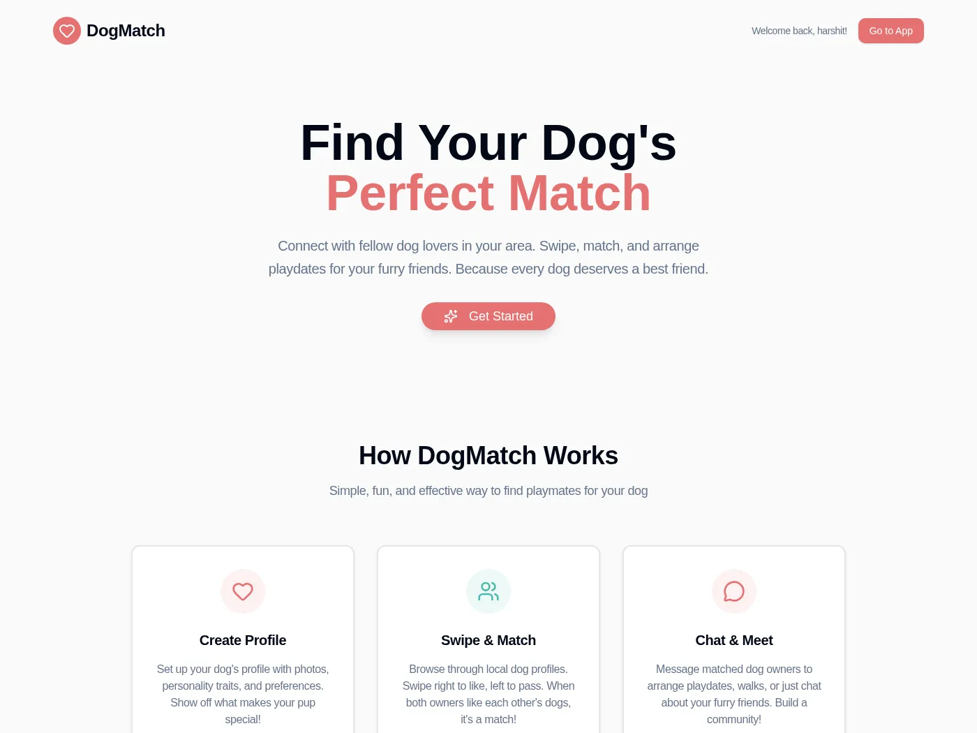 DogMatch: A Dog Dating & Social Matching App