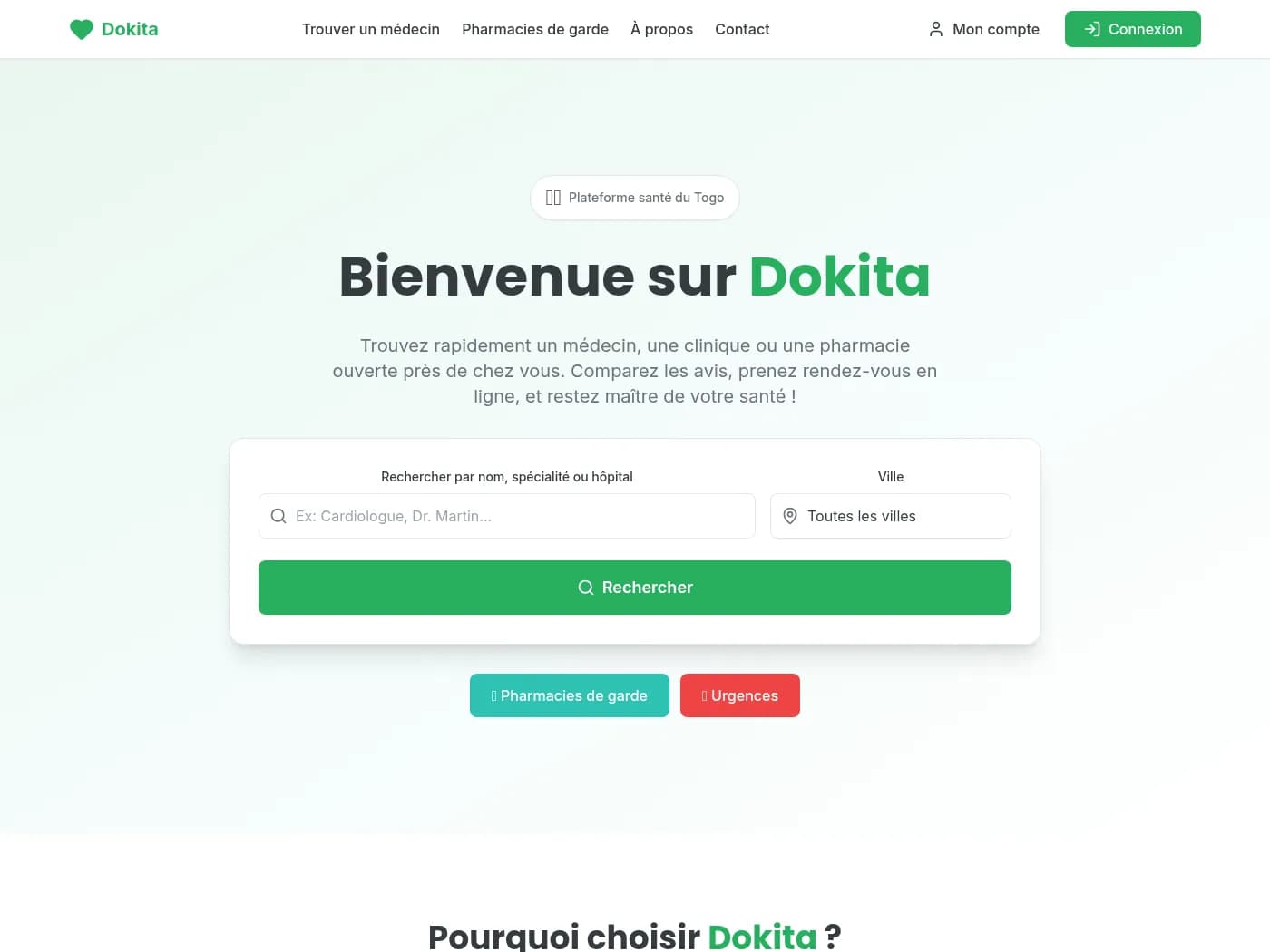 Dokita – Plateforme santé intelligente pour le Togo