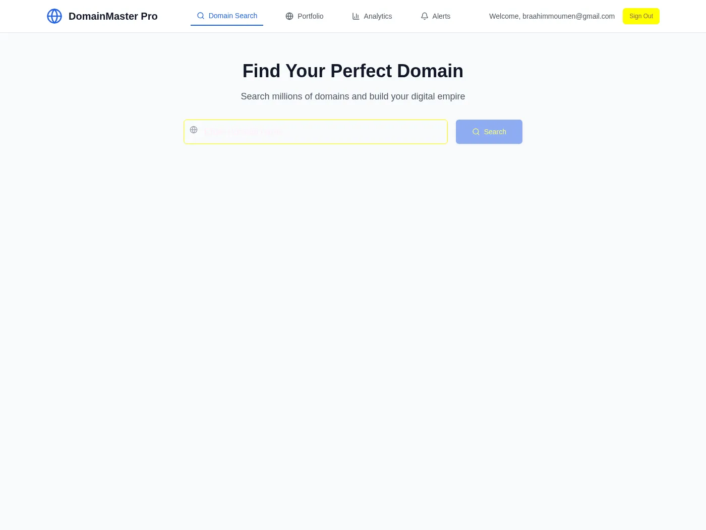 Domain Management Platform Inspired by domain.io