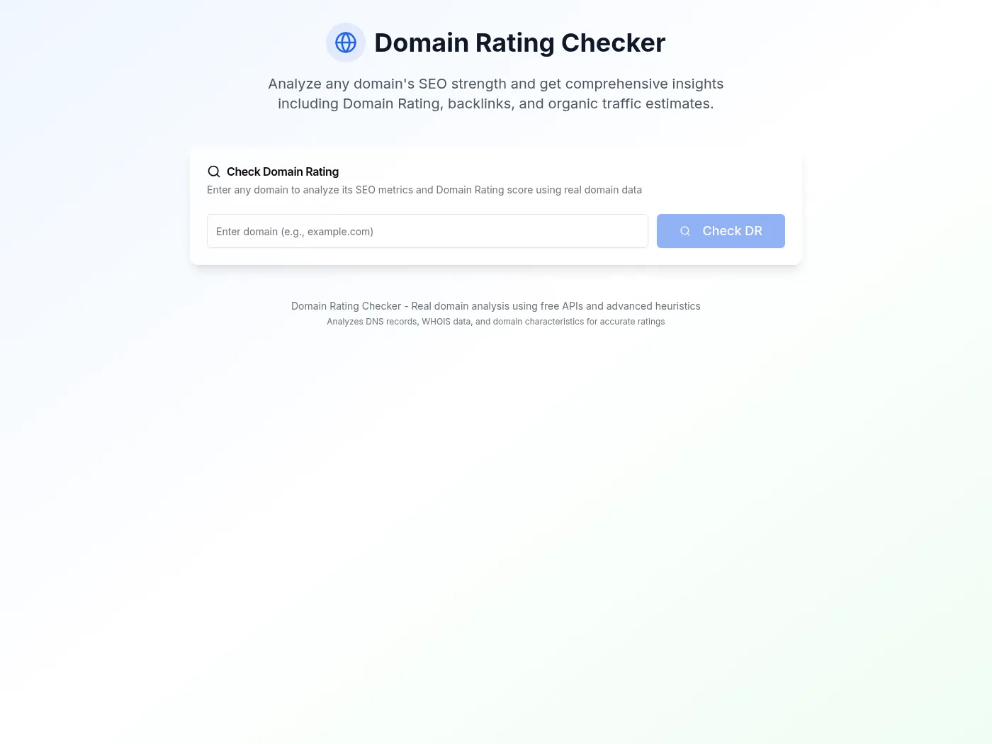 Domain Rating Checker Web App
