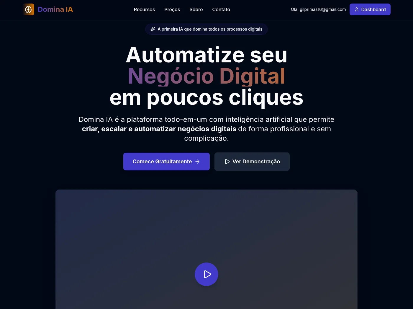 Domina IA – Plataforma de Automação e Inteligência Artificial para Negócios Digitais