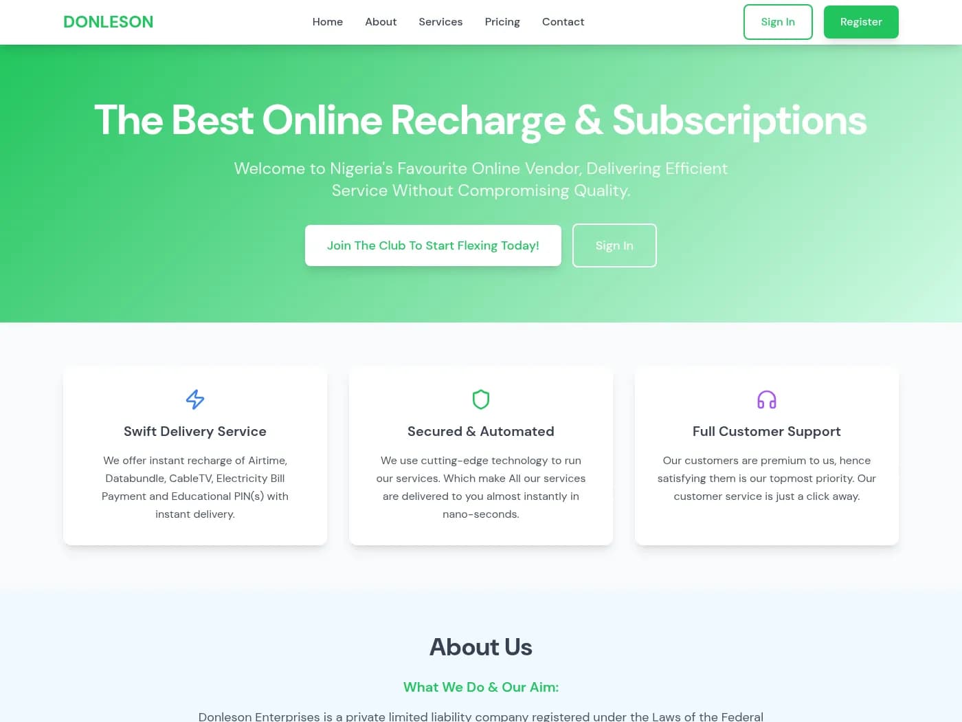 Donleson Website Enhanced Full-Stack Solution