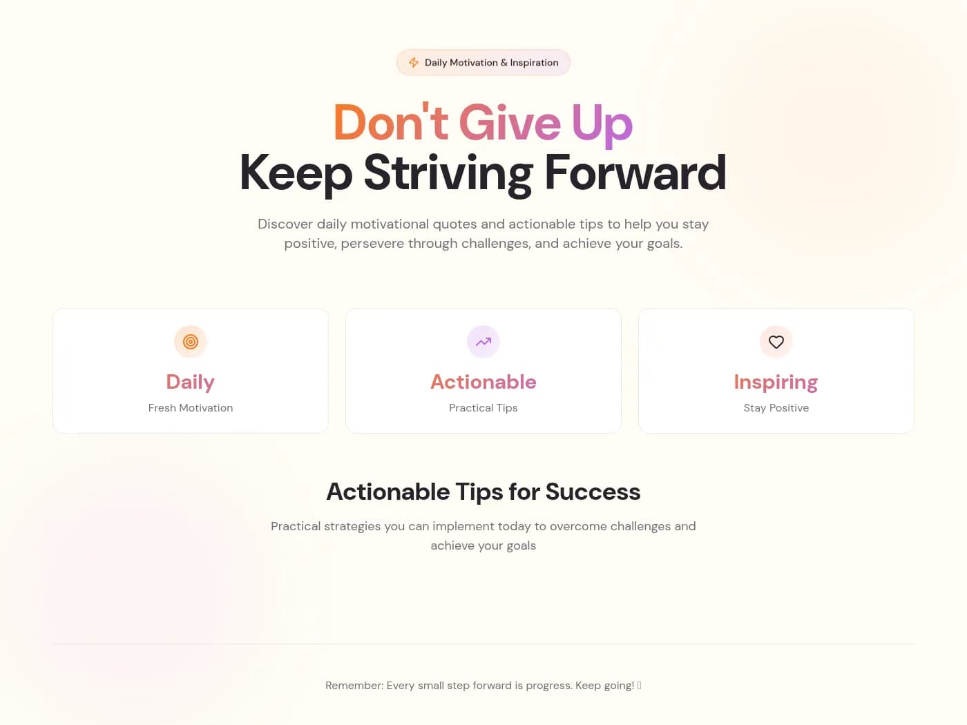 Don't Give Up and Strive Forward