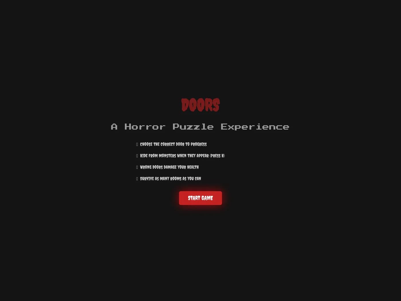 Doors-Inspired Horror Puzzle Game
