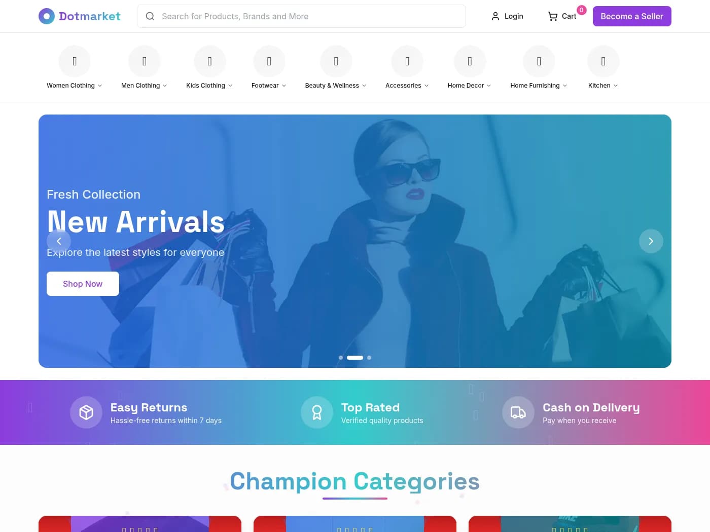 Dotmarket: Modern E-commerce Platform Inspired by Shopsy