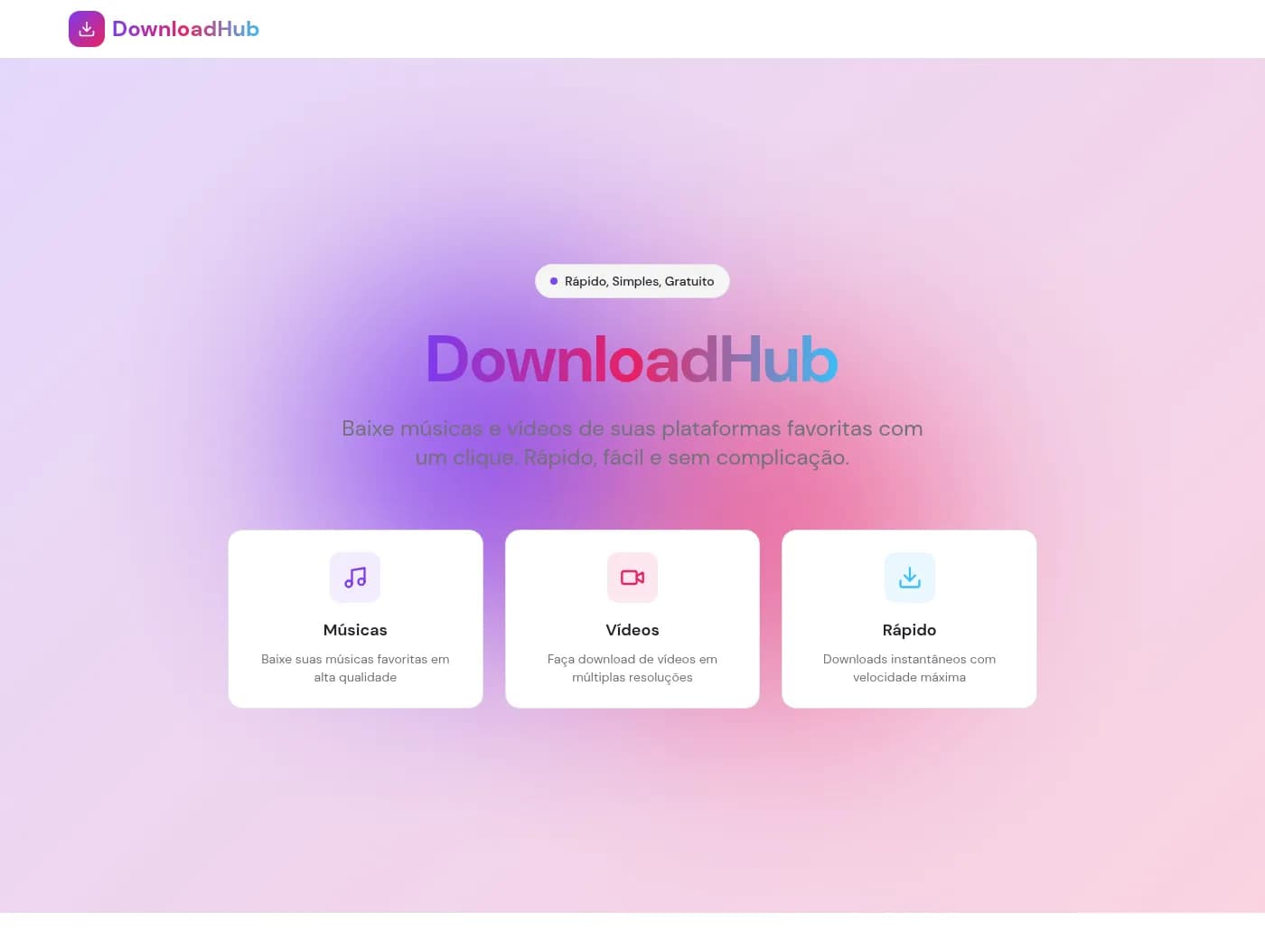 DownloadHub - App para Baixar Música e Vídeo
