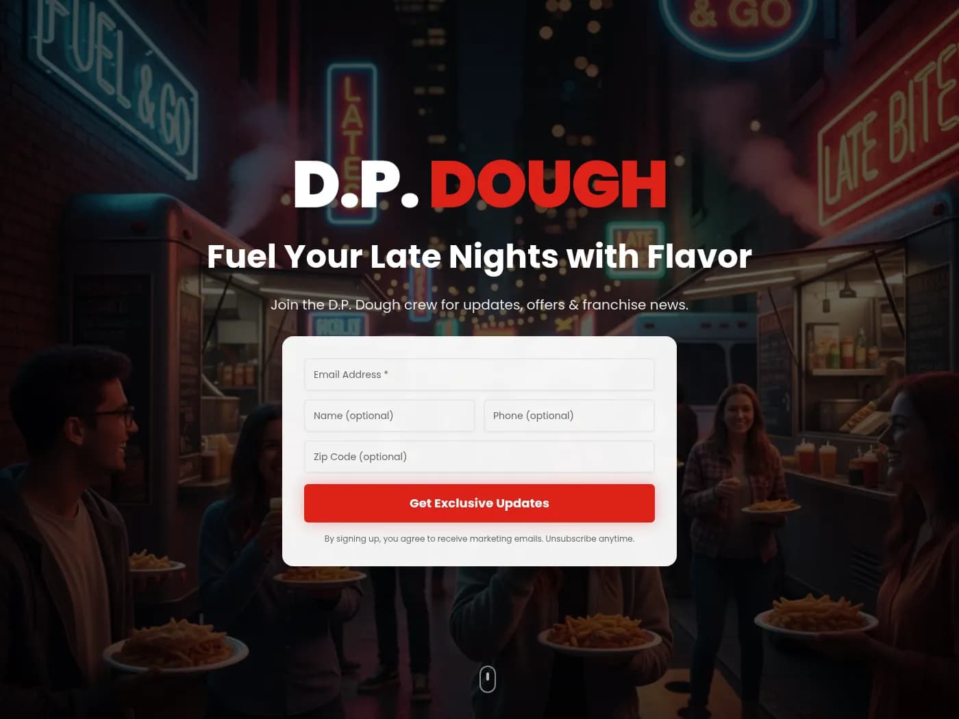 D.P. Dough Conversion-Optimized Homepage for Lead Capture & Franchise Growth
